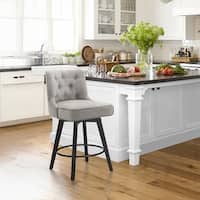 LUE BONA 26" Swivel Counter Height Swivel Bar Stools Upholstered Counter Stools - 26" H - On ...